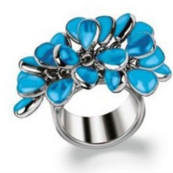 Swatch | Jewelry | Swatch Silver And Blue Petal Ring | Poshmark